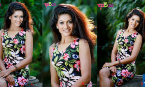 Gayathri Dias In Colorful Dress Cute Smile